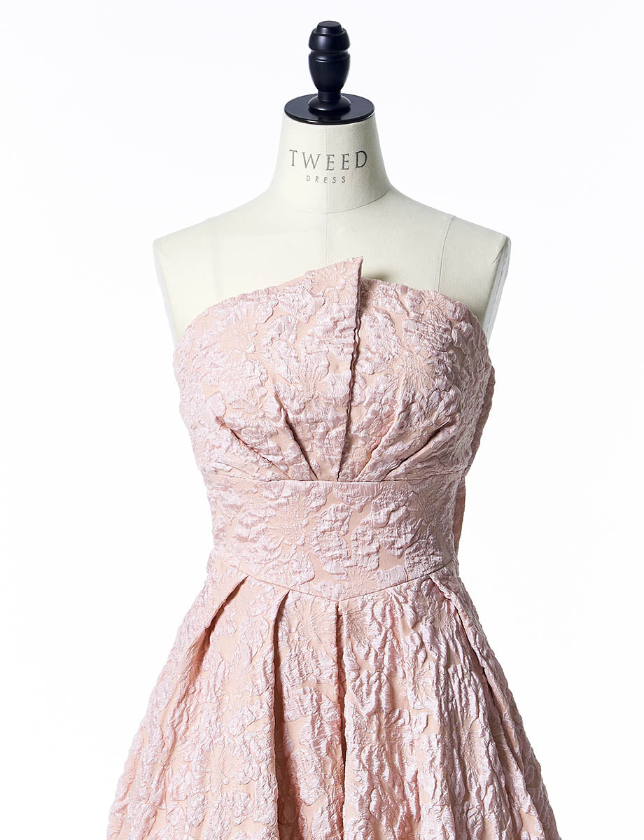 ロングドレス ピンクベージュ ジャガード 演奏会・ステージドレス ツイードドレス｜Fine Feathers・TA2411-PKBE ...