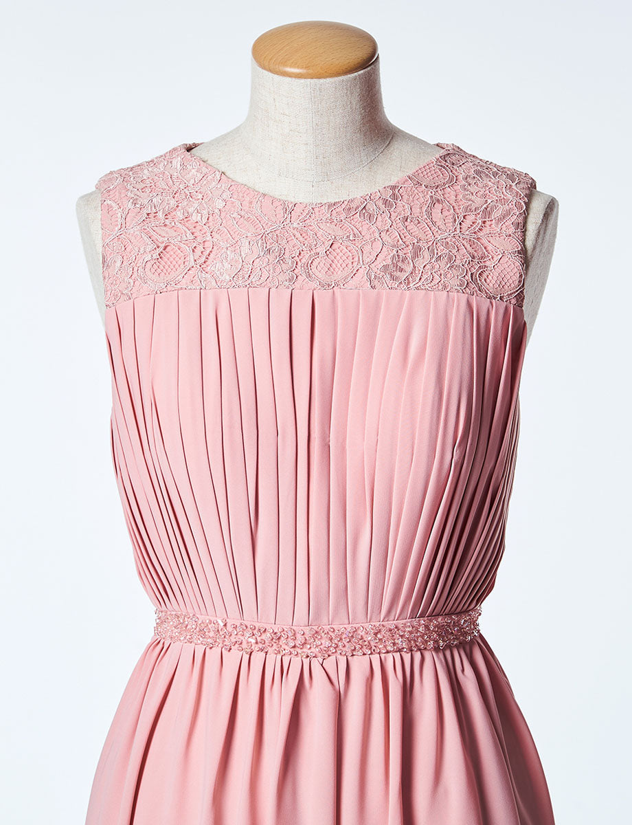 中学生 ピアノ発表会 ドレス・ジュニア 演奏会ドレスにお薦めピンクベージュロングドレス｜TWJ9212-PKBE – TWEED DRESS